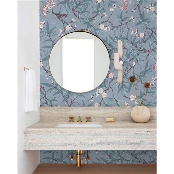 Wall Decor | Boho Floral Wallpaper Peel Stick Leaf Bird Contact Paper ...
